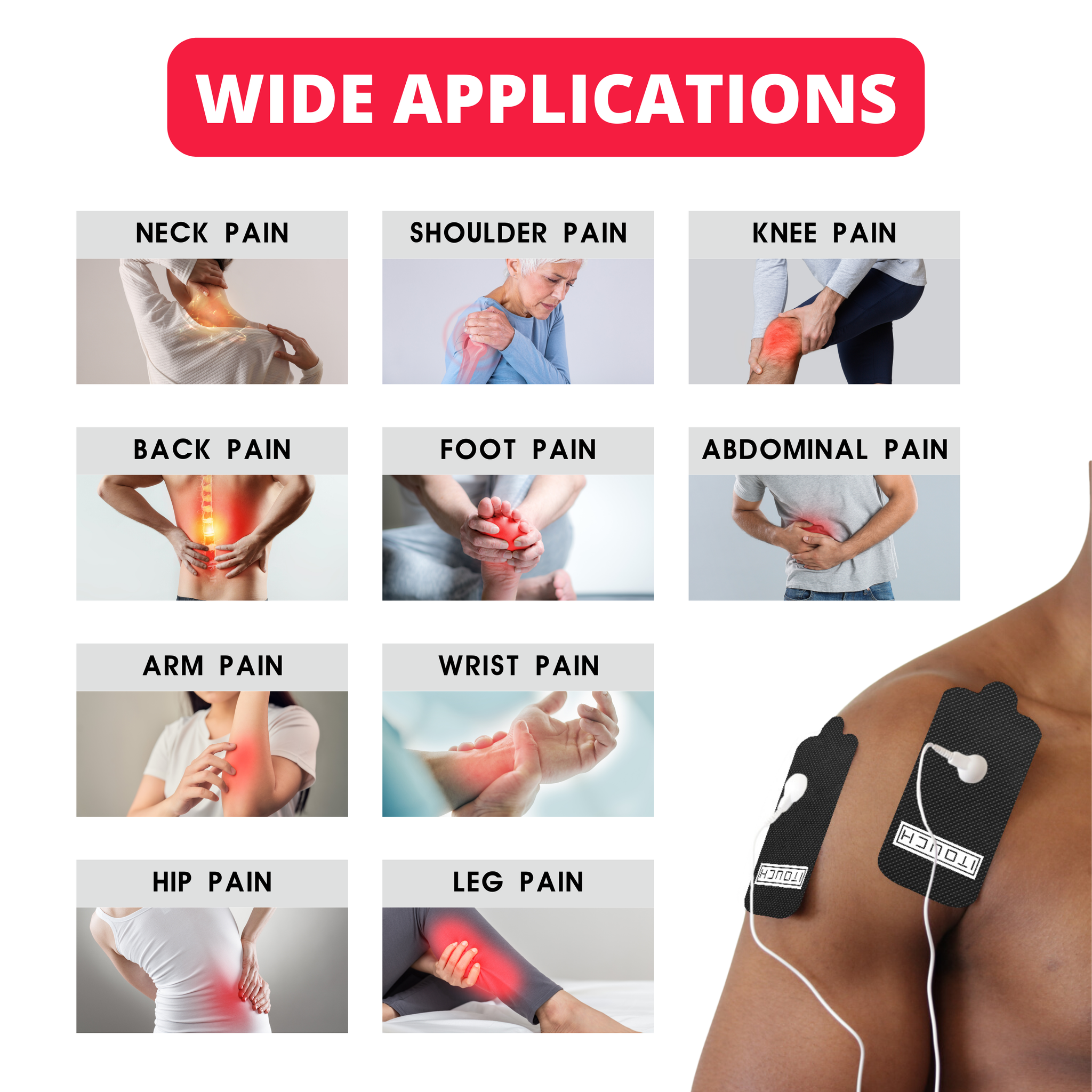 TOUCH-X TENS & EMS - 12 Modes, Dual Channel, Pain Relief Massager ...