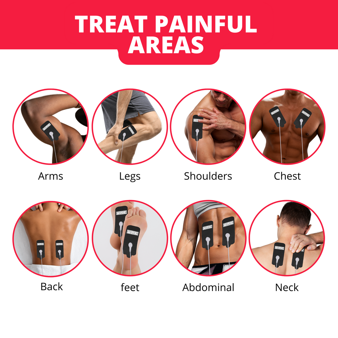 2 Pieces Large Electrodes Replacement Pads for TENS Unit – ITOUCH-SA